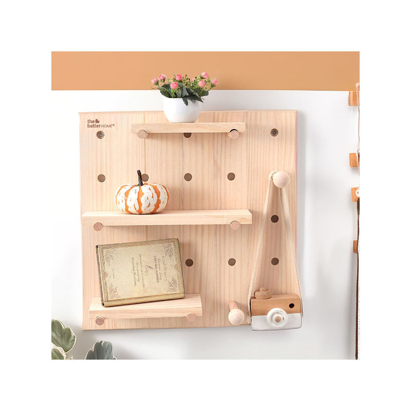 Buy The Better Home Pinewood Pegboard Key Holder Wall Shelf Online