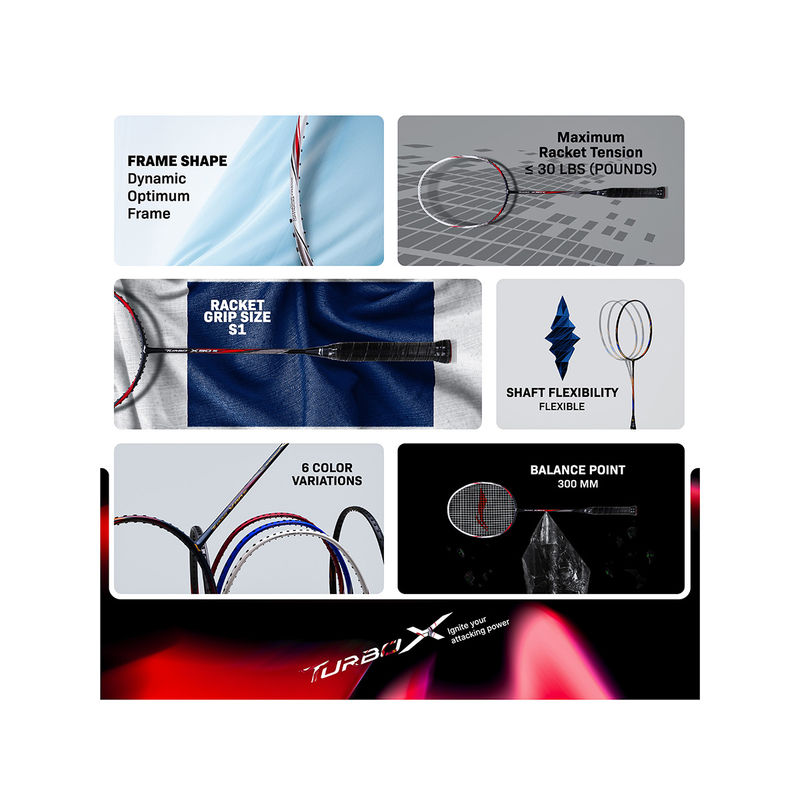 Buy Li-Ning Turbo X 90 III Strung Badminton Racket with Free Full ...