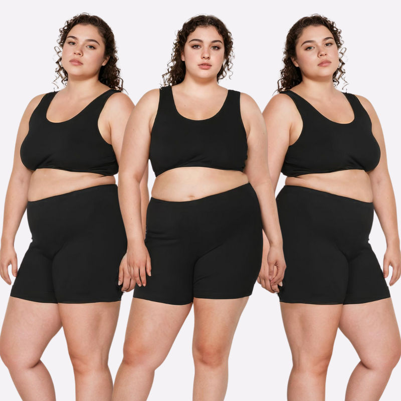 Buy Adira Plus Size Black Under Dress Shorties (Pack of 3) Online