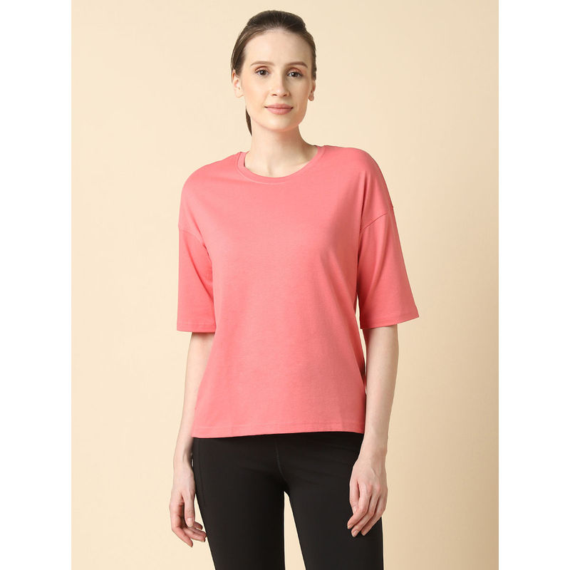 Buy Van Heusen Women Solid Crew Neck T-Shirt - Three Forth Sleeves And ...
