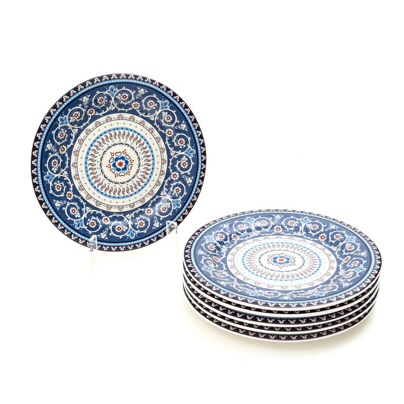 Buy EZ Life Iranian Indigo & White Series Dinner Plate Pack Of 6 11 ...