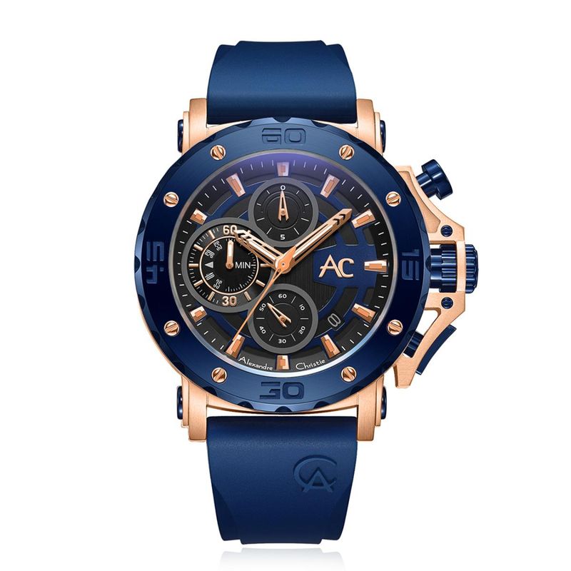 Buy Alexandre Christie Men Chrono Blue Dial Analog Watch - 9205MCRURBU ...
