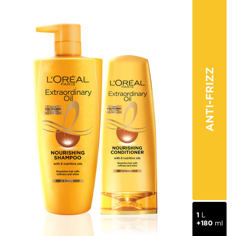 Buy L'Oreal Paris Extraordinary Oil 2 Step Anti-Frizz Combo - Shampoo ...