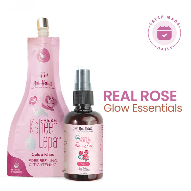 Buy Nat Habit Gulab Jal, Rose Water Skin Toner & Gulab Khus Clay Face ...