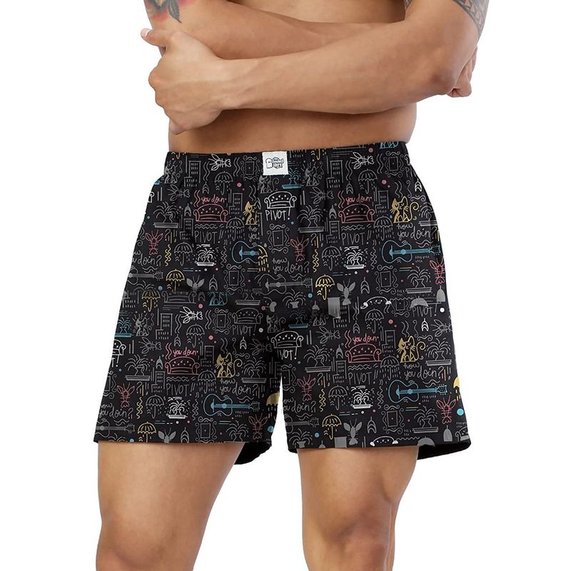 Buy The Souled Store Friends Doodle Boxers Black Black Online