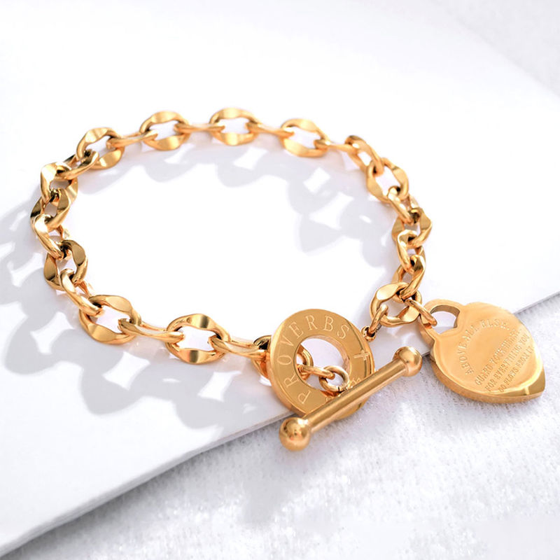 Buy Yellow Chimes Gold -Toned Stainless Steel Heart Shaped Charm ...