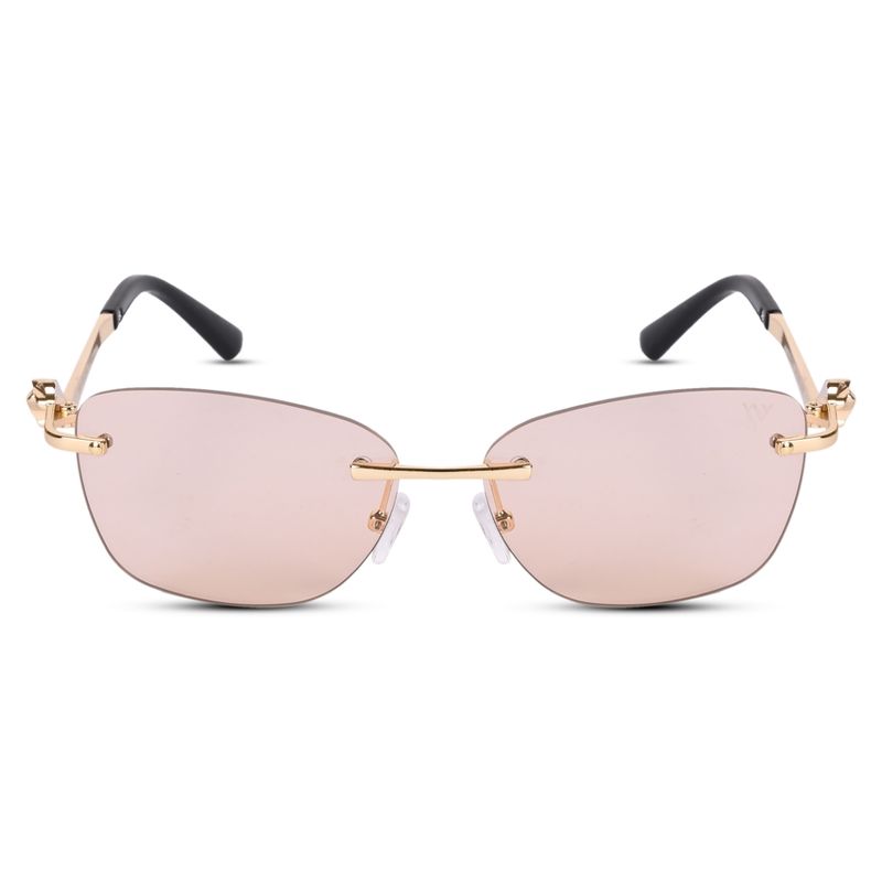 Voyage Brown Square Rim Less Sunglasses for Men & Women - 7259Mg3931 ...