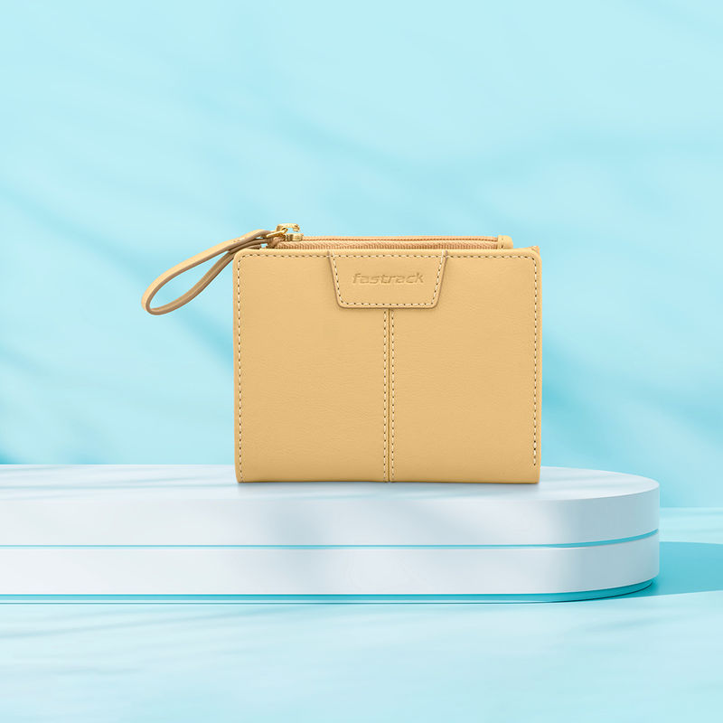 Buy Fastrack Mustard Wallet With Wristlet Online