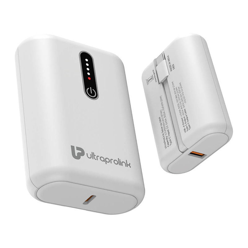 Buy UltraProlink Juice-Up Grip 22.5W-10,000Mah Power Bank - White ...