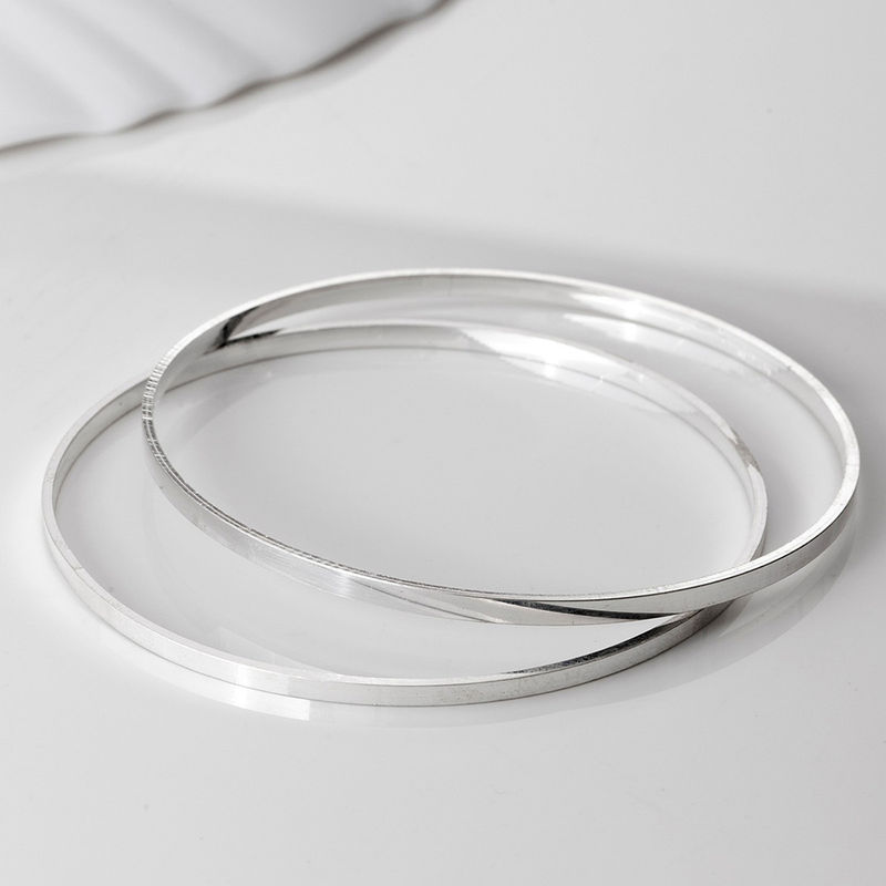 Zavya Classic Solid Rhodium Plated Bangle: Buy Zavya Classic Solid ...