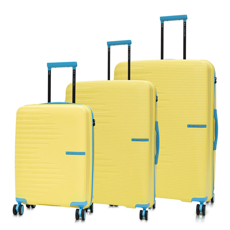 Buy Nasher Miles Yellow Textured Trolley Bag (Pack of 3) (S/M/L) Online