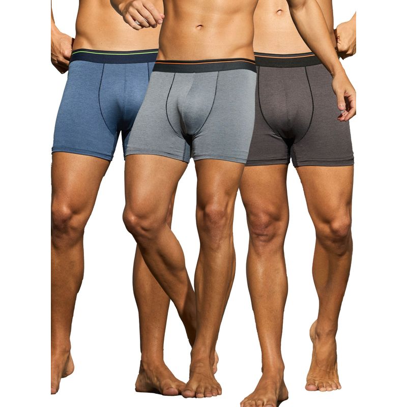 Buy Technosport Men Multi-Color Solid Trunks with Elasto Lite (Pack of 3) Online