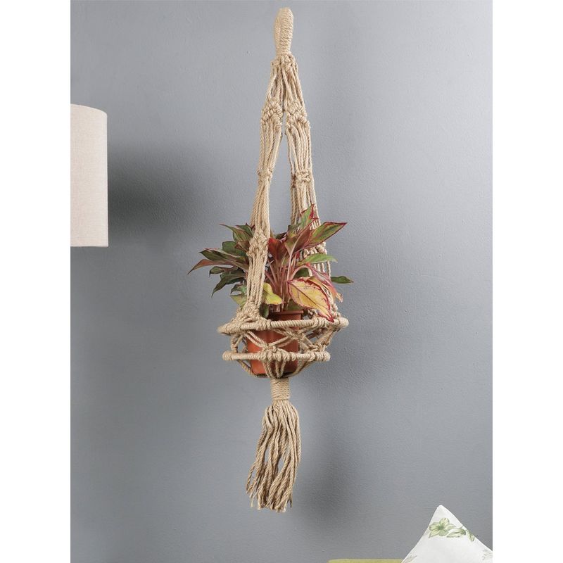 Buy The Decor Mart Handcrafted Knotted Natural Bohemian Macrame Jute ...