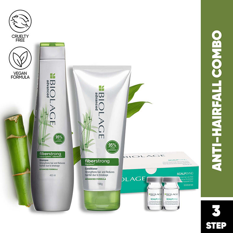 Buy Biolage Fiberstrong 3-Step Regime, 12X Strength In Weak Hair ...