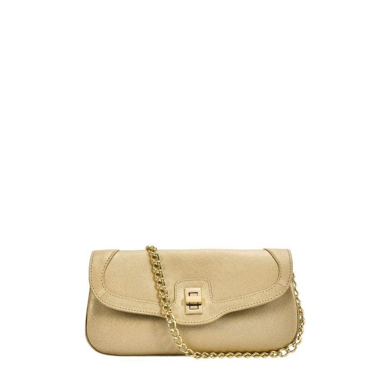 Buy Eske Elsa Clutch Leather Shoulder Bag,Gold Online