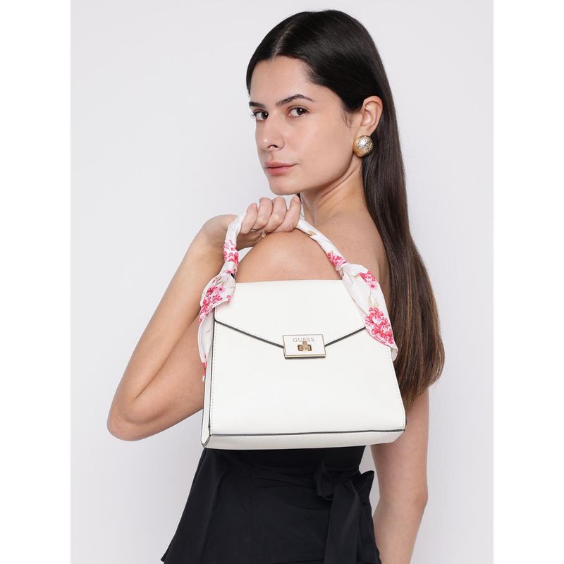 Buy Guess Off White Solid Aine Sling Bag with Detachable Strap Online