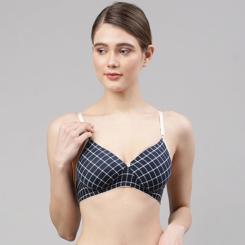 Buy PrettyCat wirefree tshirt padded bra - Blue Online