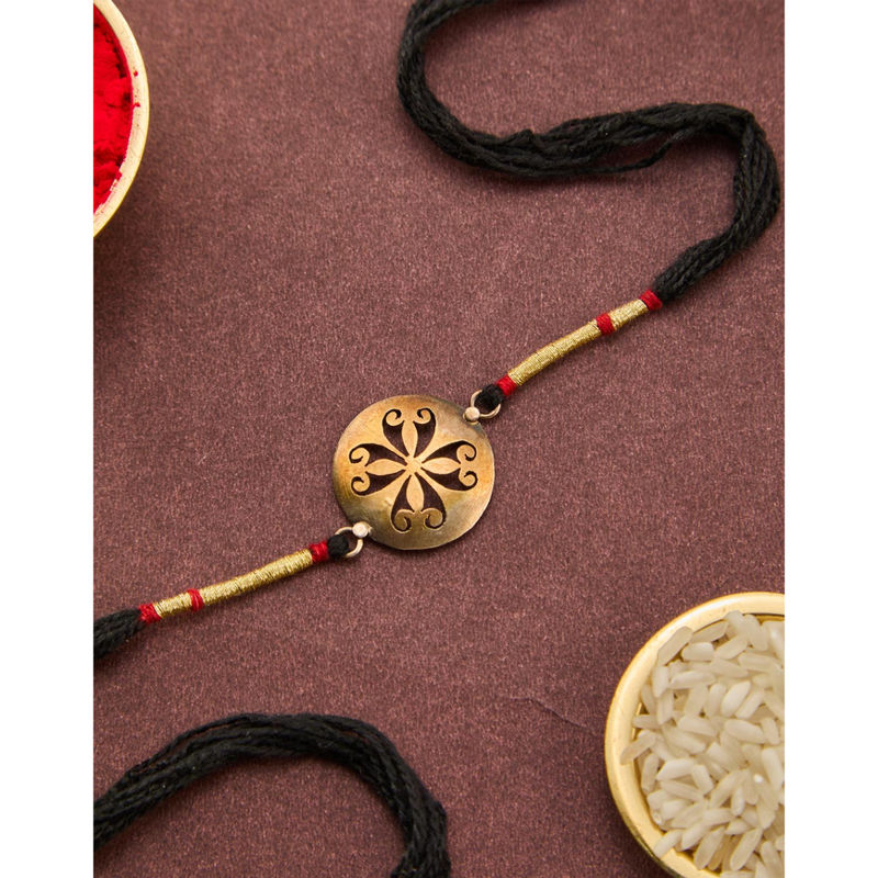 Buy Fabindia Gold Thread Rakhi with Roli Chawal Online