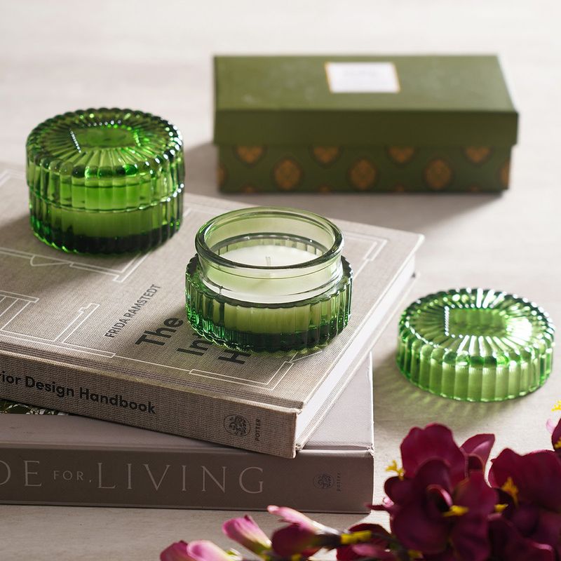 Buy Pure Home + Living Emerald Green Wax Filled Jar (Set-2) (Set of 2 ...
