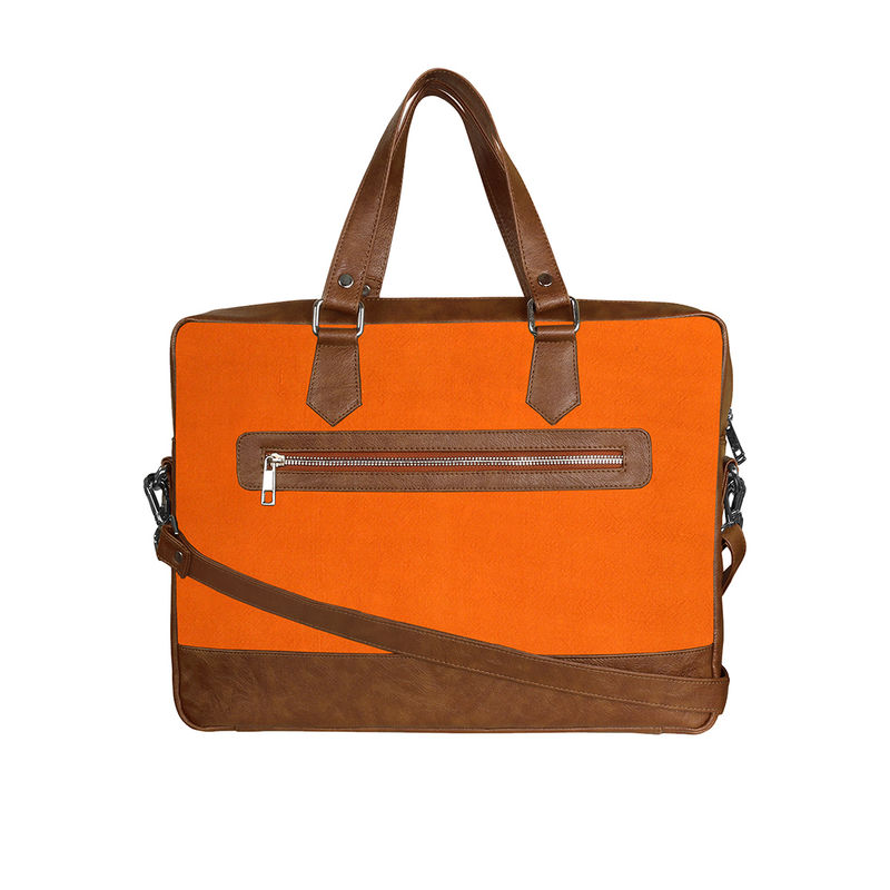 Buy The House Of Ganges Ross Soft Jute Laptop Bag - Orange (L) Online