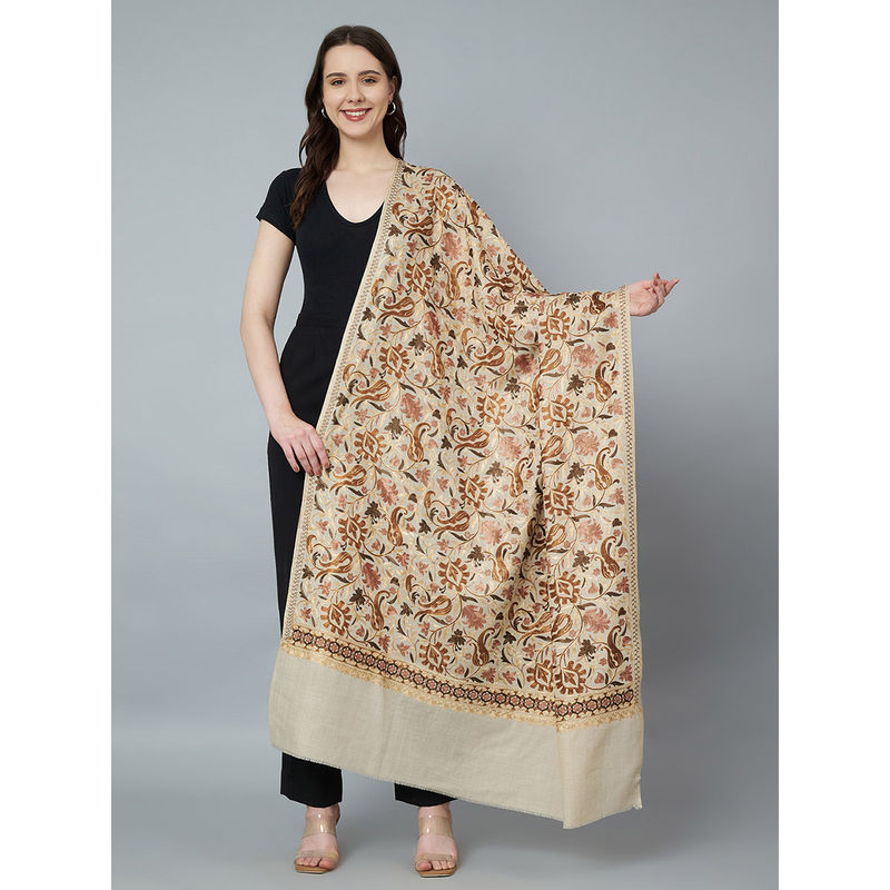 Buy MUFFLY Womens Heavy Jaal Design, Needlework, Nalki Embroidery Shawl ...