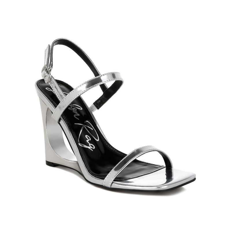 Buy London Rag Silver Metallic Fantasy Wedges Heels Online