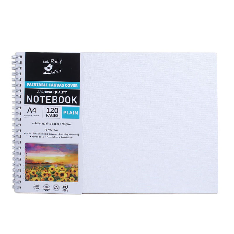 Buy Little Birdie Paintable Canvas Wire Bound Plain Notebook Landscape ...