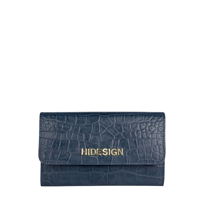 Buy Hidesign Carly W1 (Rf) Blue Leather Women Wallet Online