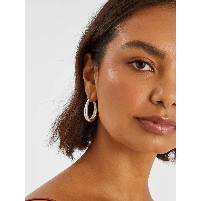 Buy Accessorize London Sterling Silver-Plated Clasp Hoop Earrings Online