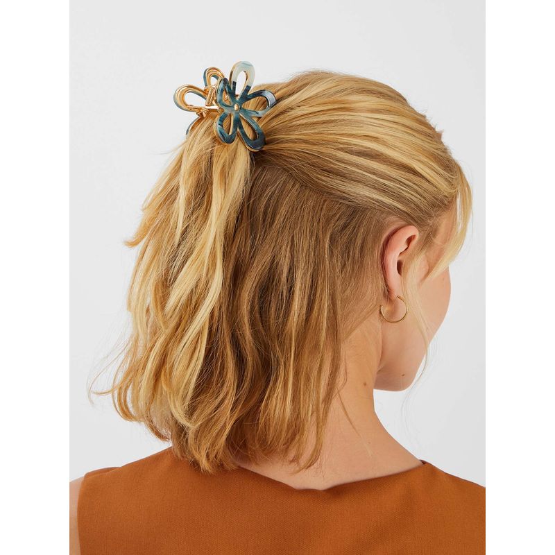Buy Accessorize London Blue Cut Out Resin Flower Hair Clutcher Online