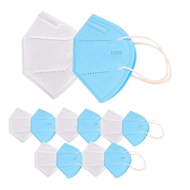 Fabula Pack Of 10 Kn95/n95 Anti-pollution Reusable 5 Layer Mask ( Blue ...