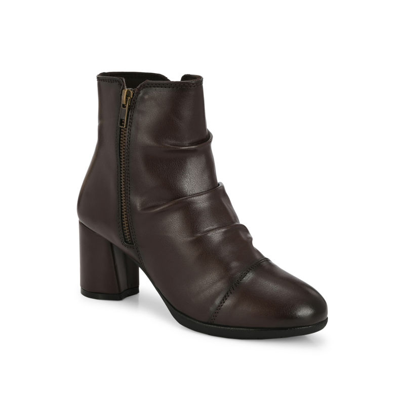 Buy Delize Brown Mid Knee High Western Casual Boots Online