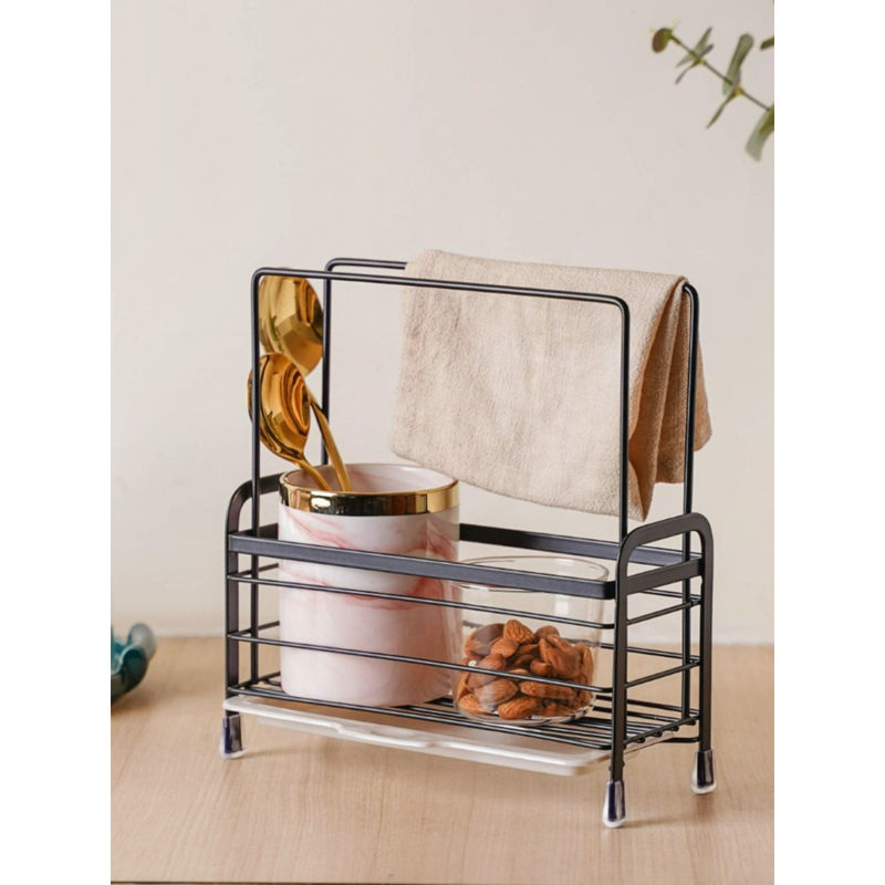 Buy Nestasia White and Black Metal Storage Rack for Sink Online