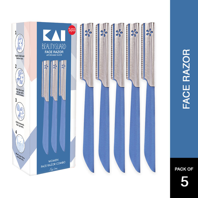 Buy Kai Beauty Guard Reusable Face Razor for Women - Pack of 5 Online