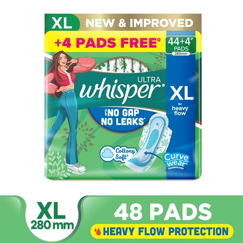 Buy Whisper Ultra Upto No Gap No Leaks Sanitary Xl Pads For Heavy Flow ...