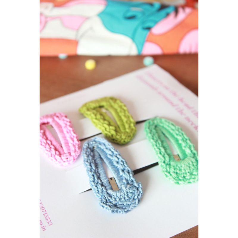 Choko Kids Crochet 4 Snap Hair Clips-Set 2-Handmade: Buy Choko Kids ...