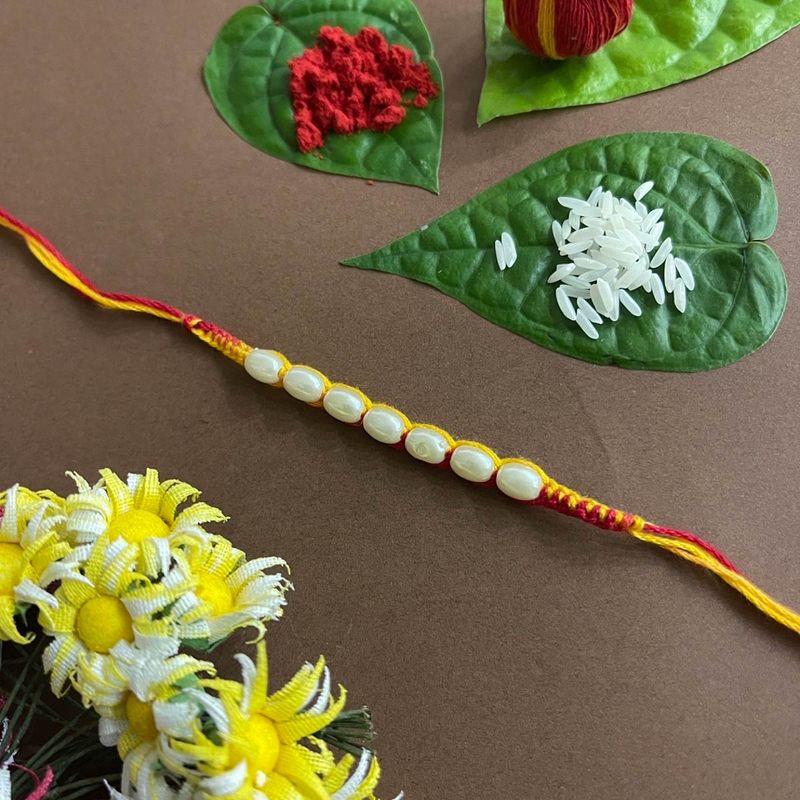Buy Digital Dress Room Simple White Rakhi RedYellow Mauli Thread Online