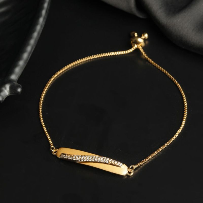 PRITA American Diamond Rose Gold Wave Bracelet: Buy PRITA American ...