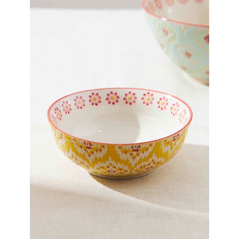 Buy Chumbak Ikat Fusion Dessert Bowl Yellow Online