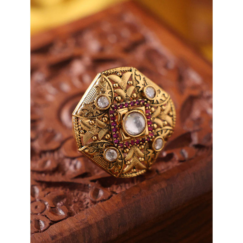 Buy Gossip Classic Emblem Shiny Adjustable Ring Online