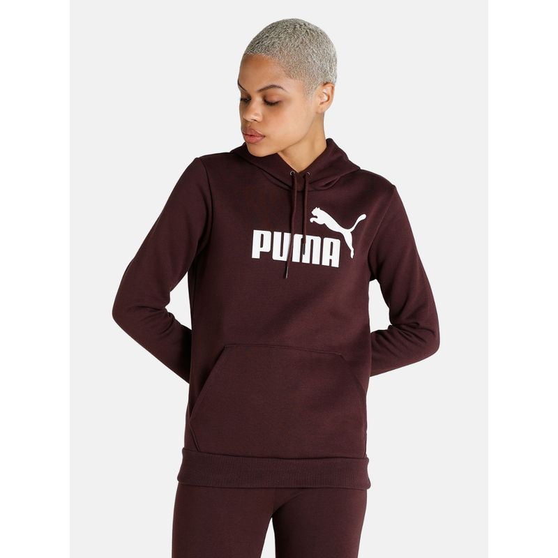 Buy Puma Essentials Logo Full-zip Womens Brown Hoodie Online