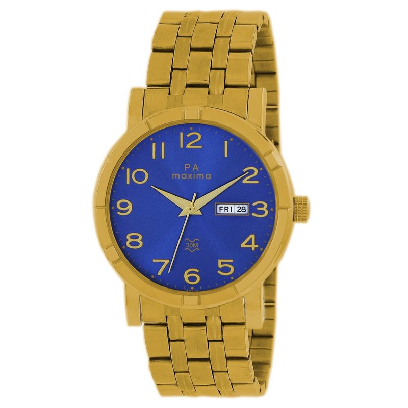 Buy PA Maxima 49723CMGY Gold Blue Dial Analog Watch For Men (M) Online