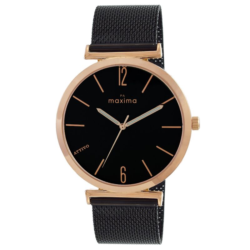 Buy PA Maxima 66570CMGT Bimetal Rose Gold Black Dial Analog Watch For ...