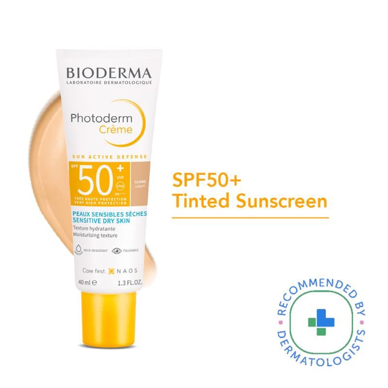Buy Bioderma SPF 50+ Tinted Sunscreen - Photoderm Creme teinte claire ...