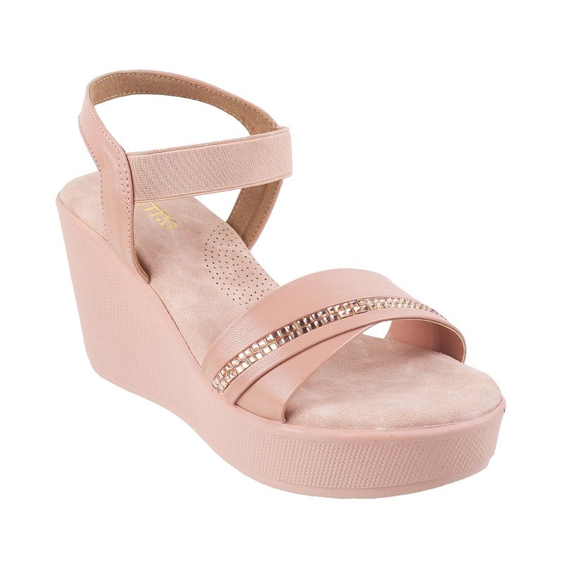 Buy Metro Women Casual Synthetic Peach Sandals Online