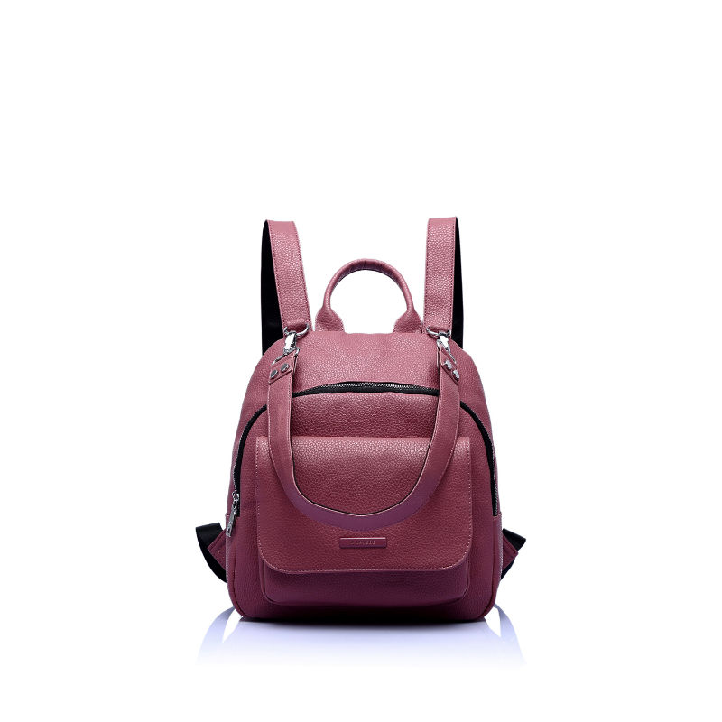 Buy Caprese Opium Sat Dark Pink Large Backpack Online