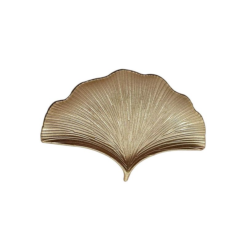 Buy Art Street Carved Golden Wooden Palm Leaves Decorative Mdf Plate ...