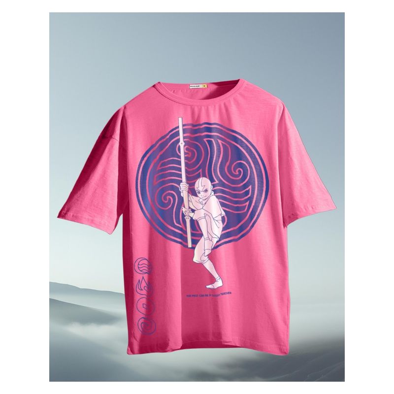 Buy Bewakoof Official Avatar Merchandise Mens Pink Avatar Aang Graphic ...