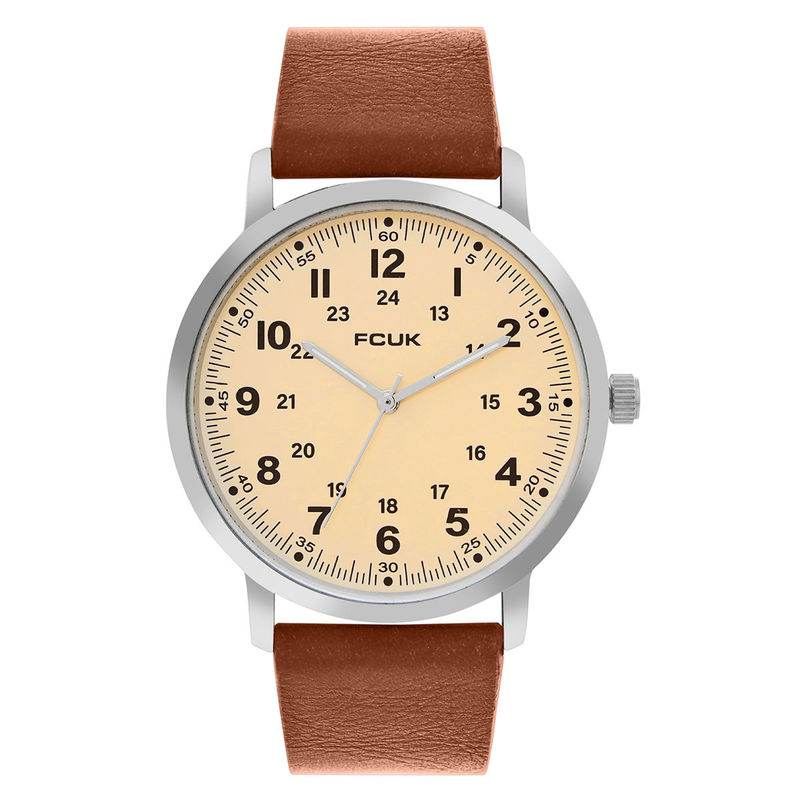 Buy FCUK Cream Dial Analog Watch For Men - FK00018A (M) Online