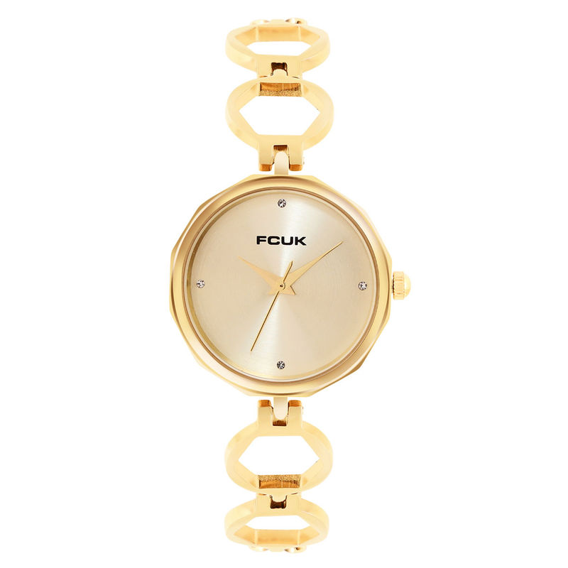 Buy FCUK Gold Dial Analog Watch For Women - FK00027A (M) Online